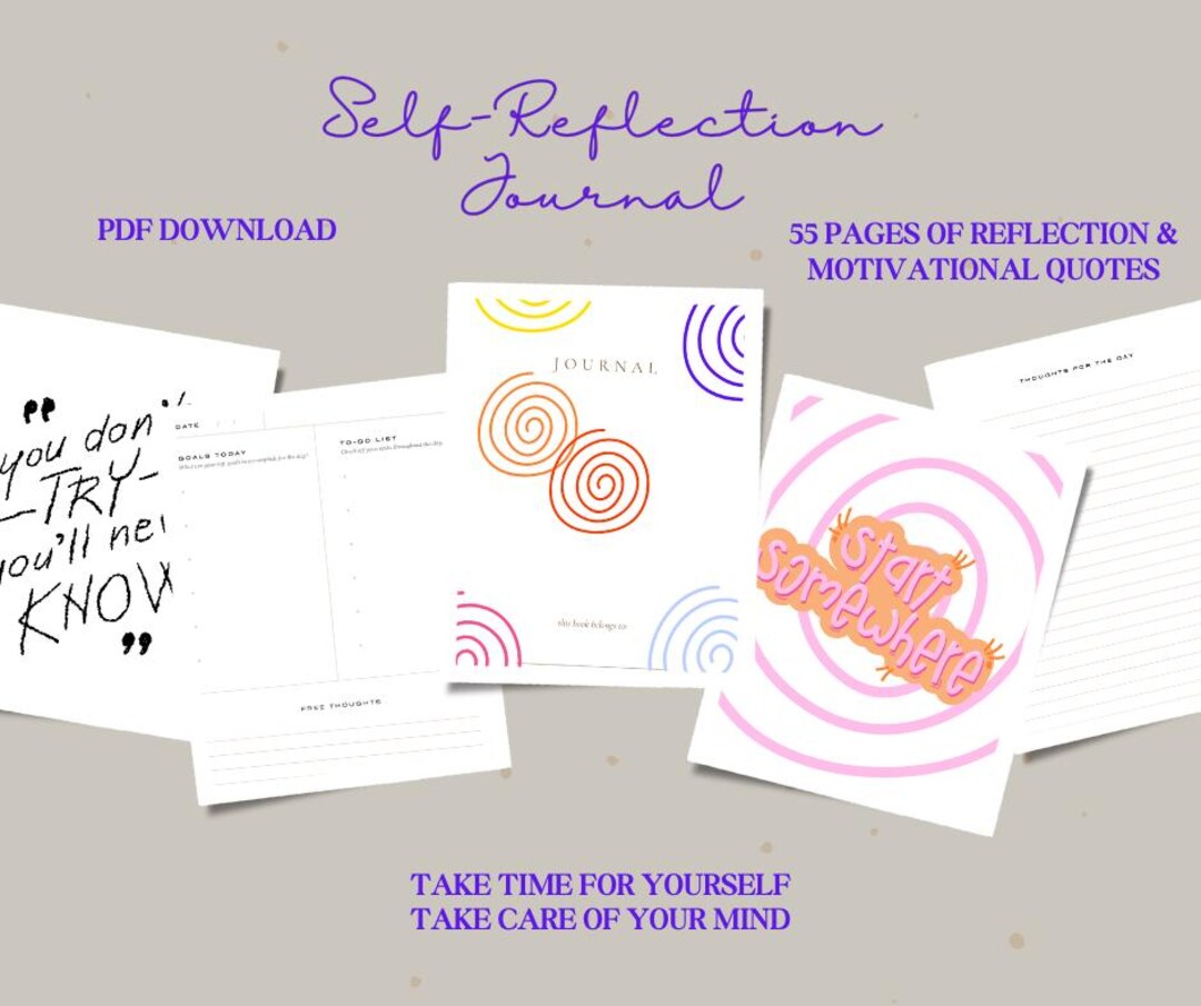 Self-love & Self-reflection Journal – Funky Printable Self-care ...