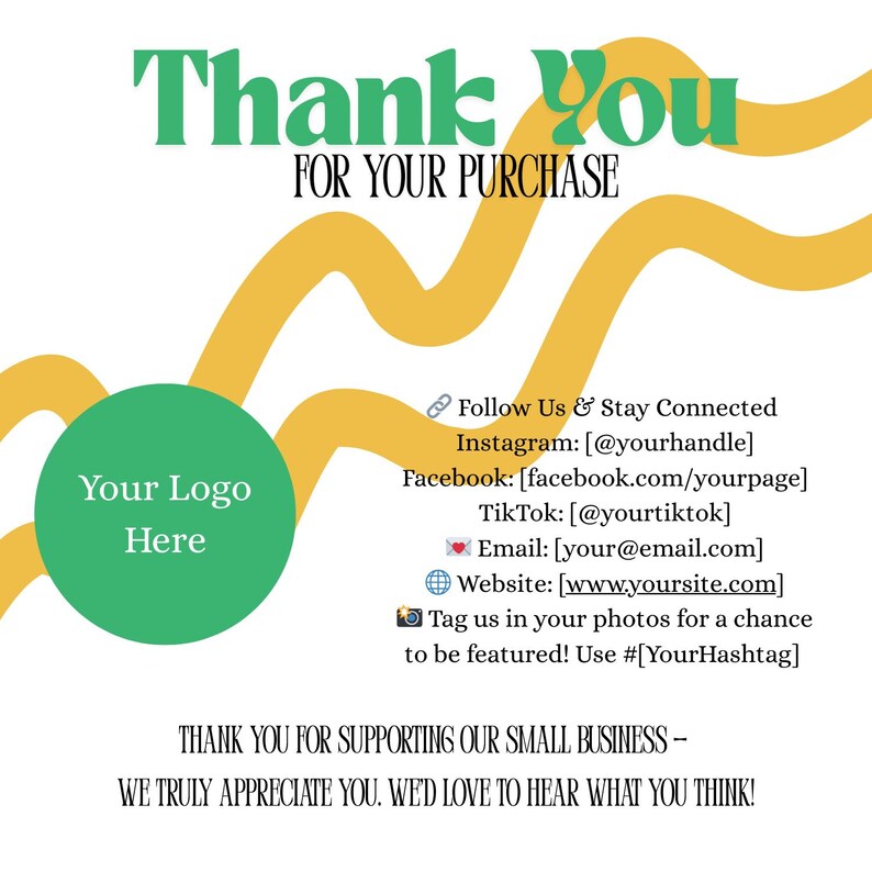 Thank You & Review Request Cards for Small Business | Printable ...