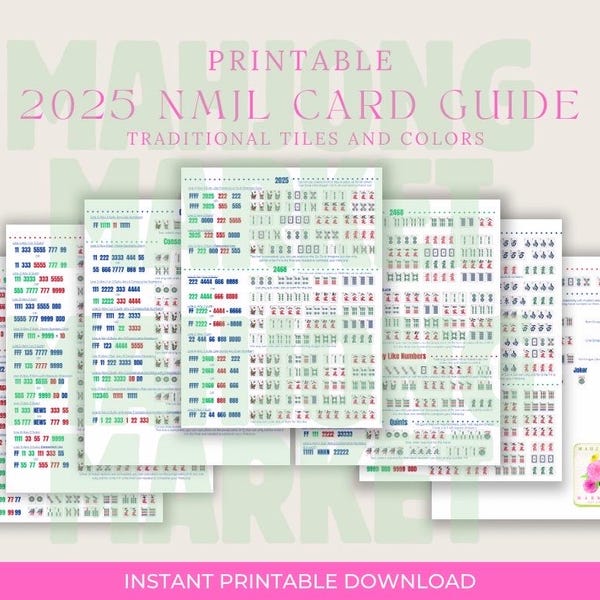 Printable 2025 Mahjong Cards - Etsy