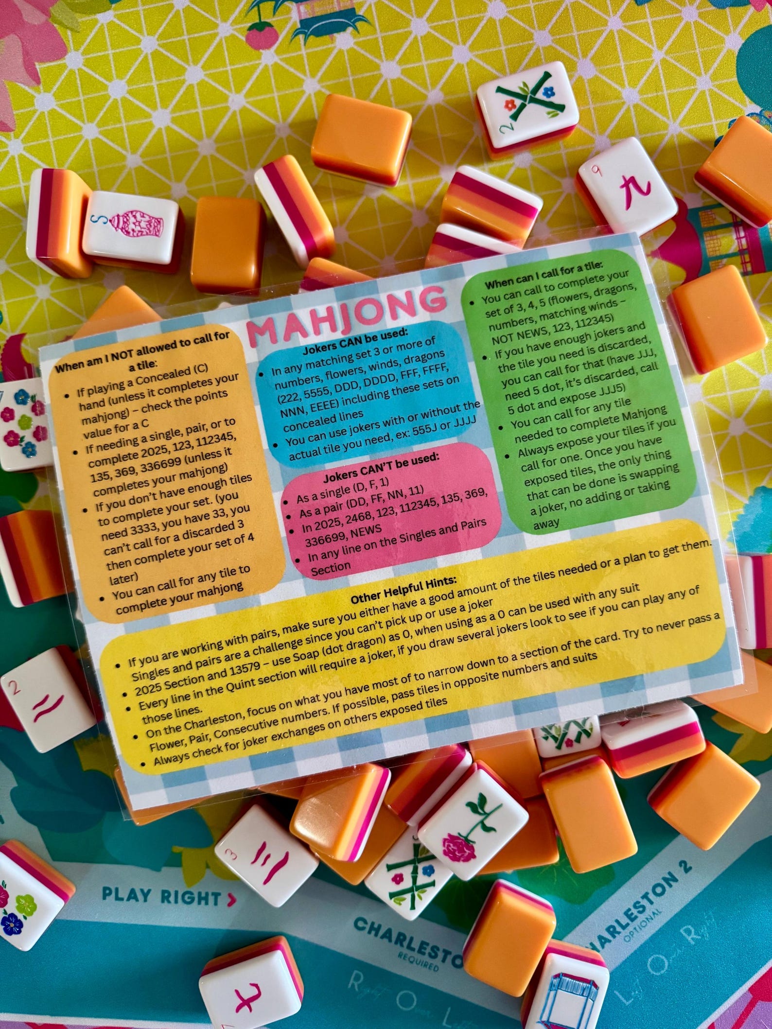 Printable Mahjong Tips And Tricks Beginner Mahjong Help Mahjong Quick