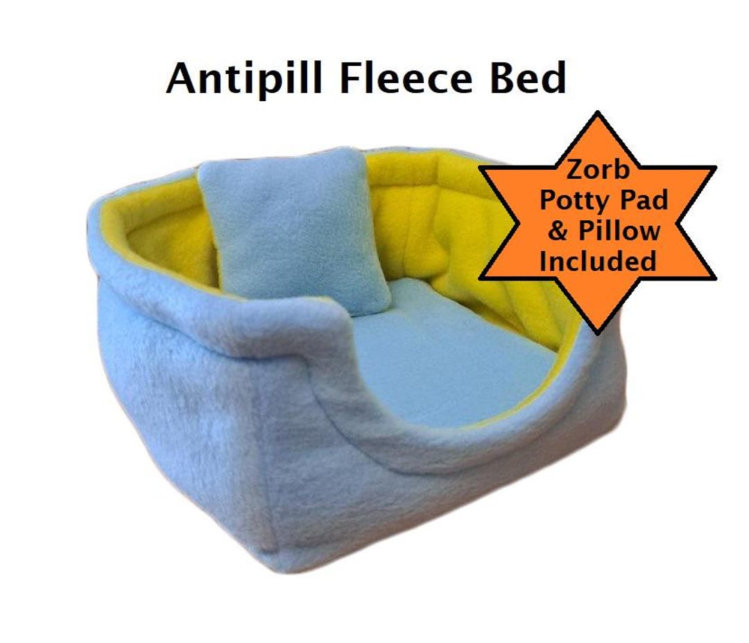 Fleece Cuddle Cup Bed , 3 Piece Set - Square Bed-potty Pad-pillow, Pet ...