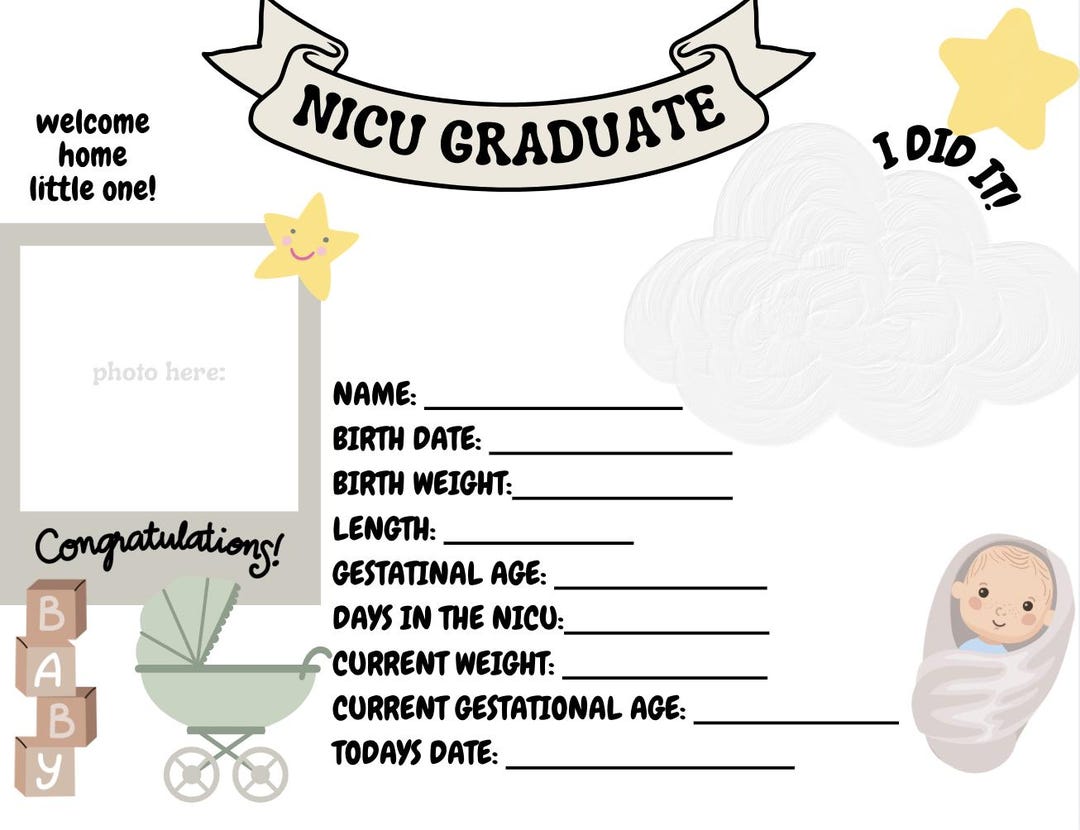 Digital NICU Graduate Certificate | Neural Printable PDF Download ...