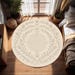 Round Beige French Cottagecore Botanical Rug, Tulip Floral Circle ...