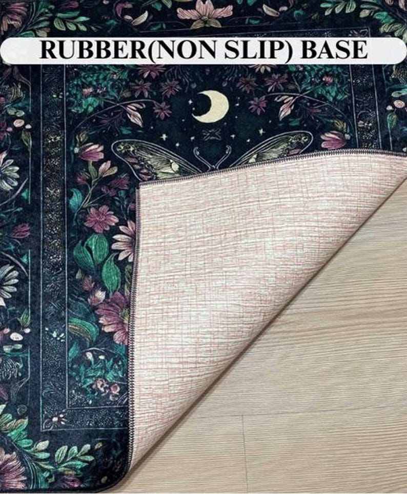 Dark Botanical Forest Runner Rug for Gothic Cottagecore Hallways ...