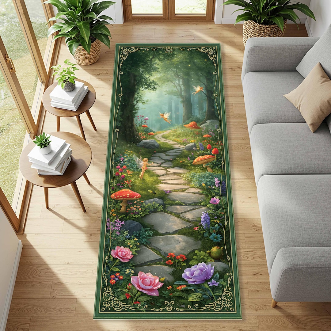 Fairy Forest Path Rug for Cottagecore Hallways, Enchanted Fairycore ...