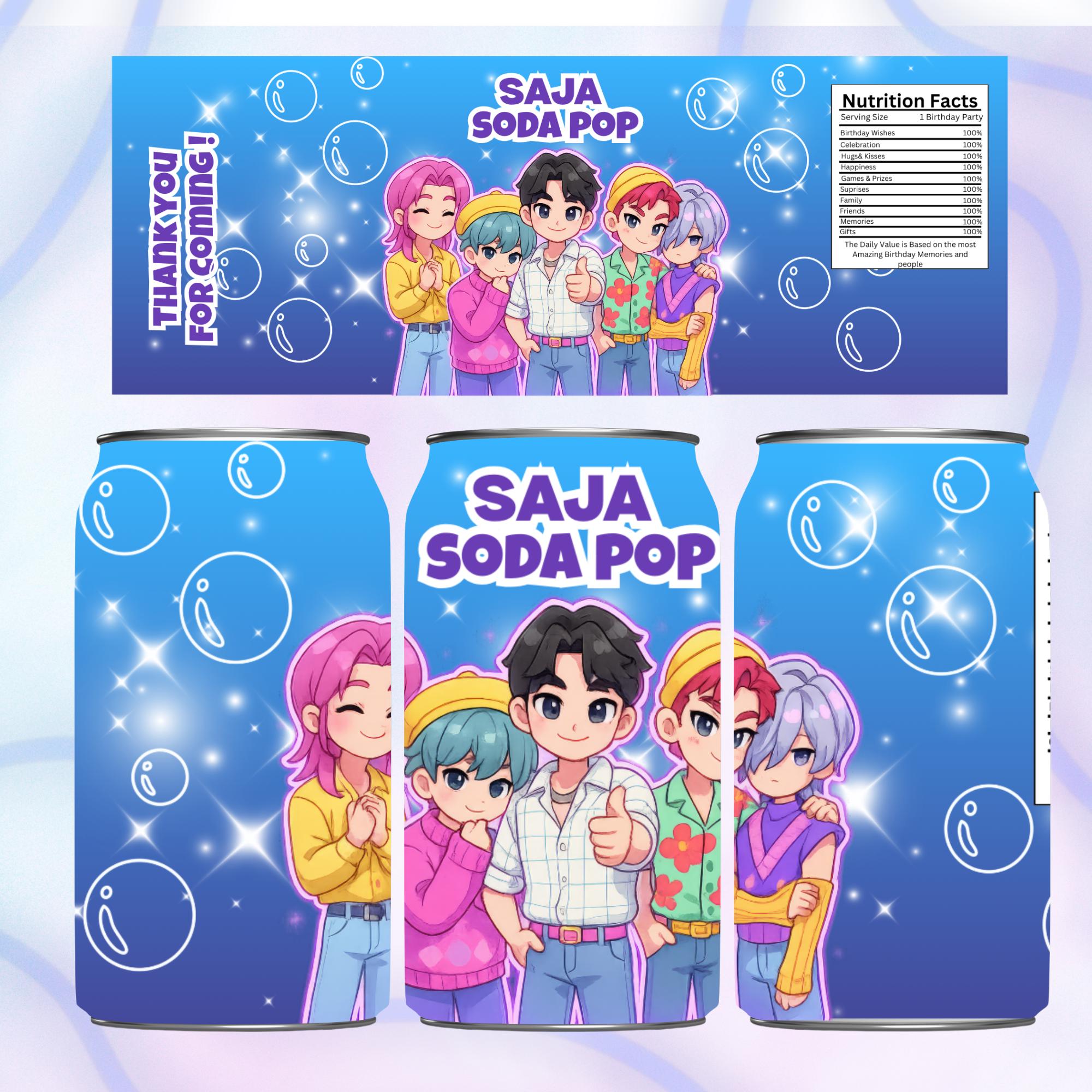 6+ Kpop Demon Hunters Soda Can Labels | Saja Boys Birthday Party Pop ...