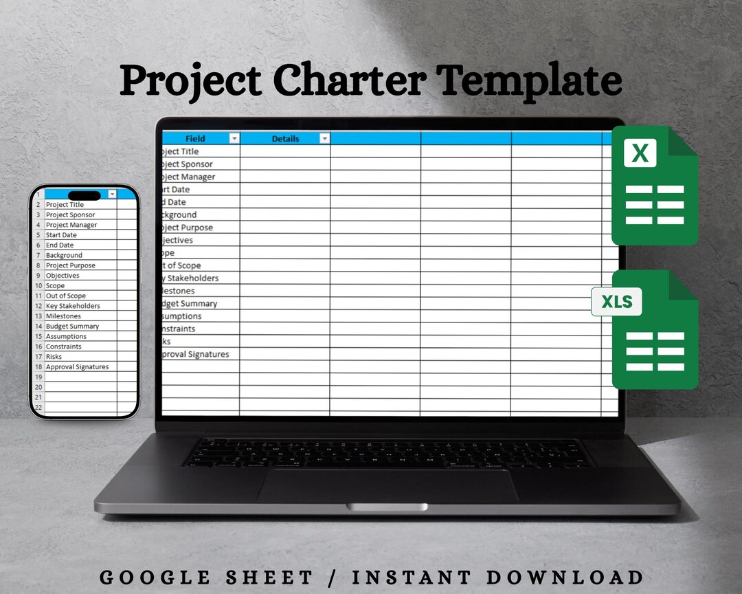 Project Charter Template Printable PDF | Editable Tool for Project ...