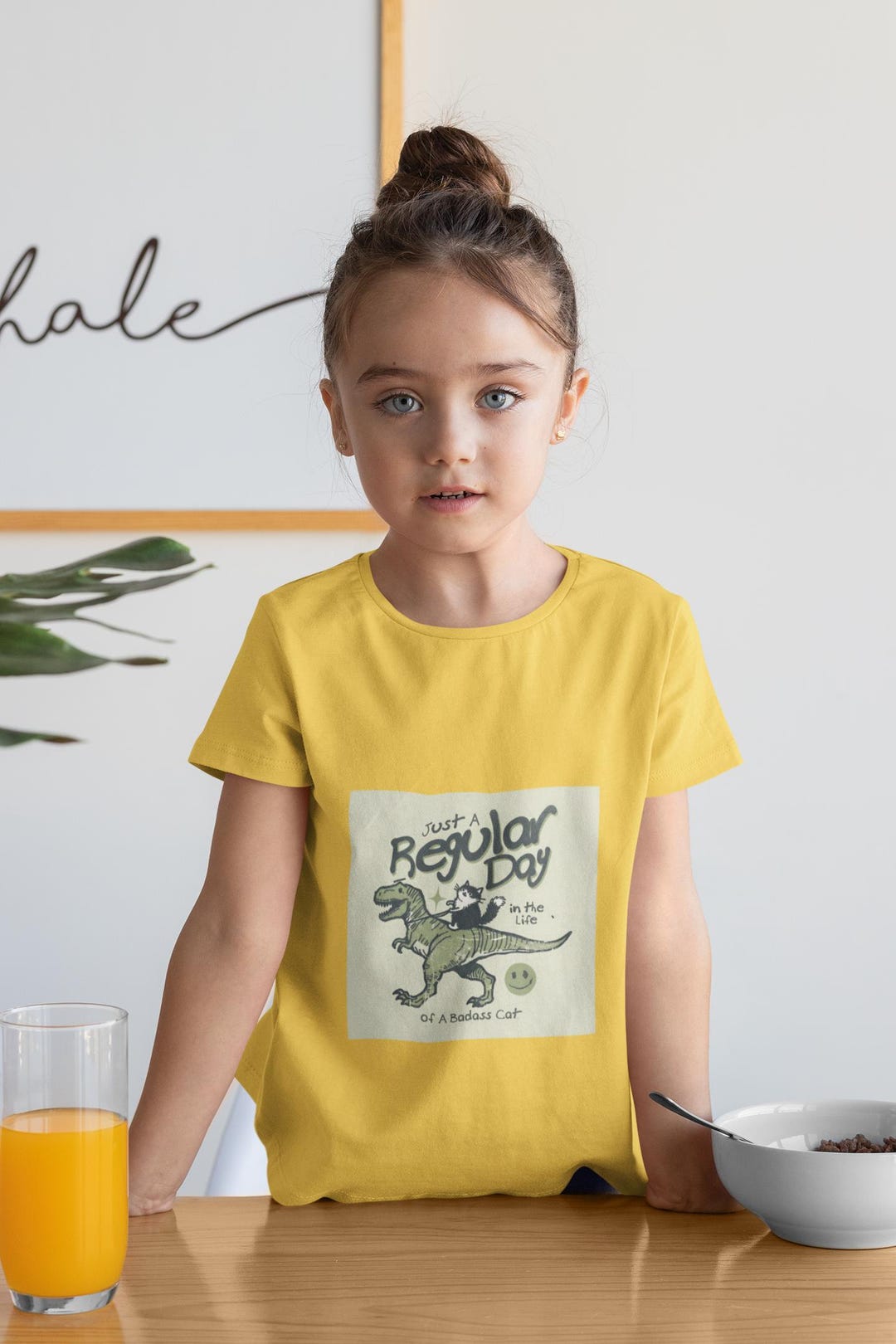 Cat Riding T-rex Dinosaur Kids Tee: Funny Graphic Shirt - Etsy