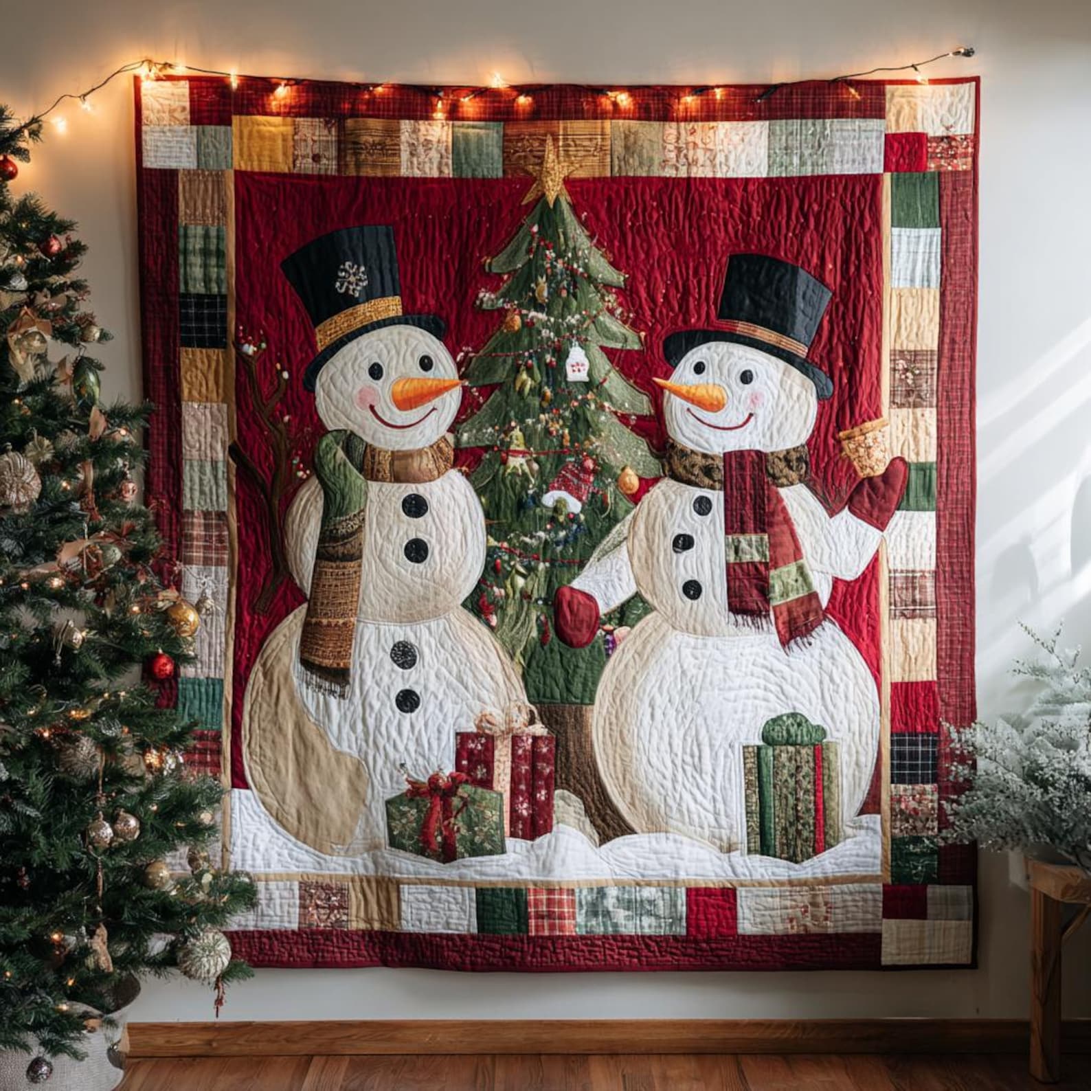 Christmas Snowman Quilted Blanket, Cozy Winter Throw Blanket, Cute ...