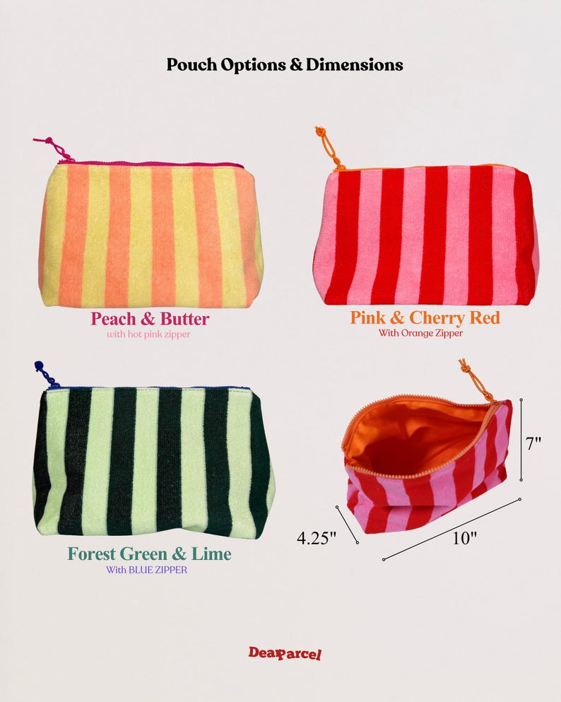 Custom Embroidered Makeup Bag- Personalized Terry Cloth Cosmetic Pouch ...