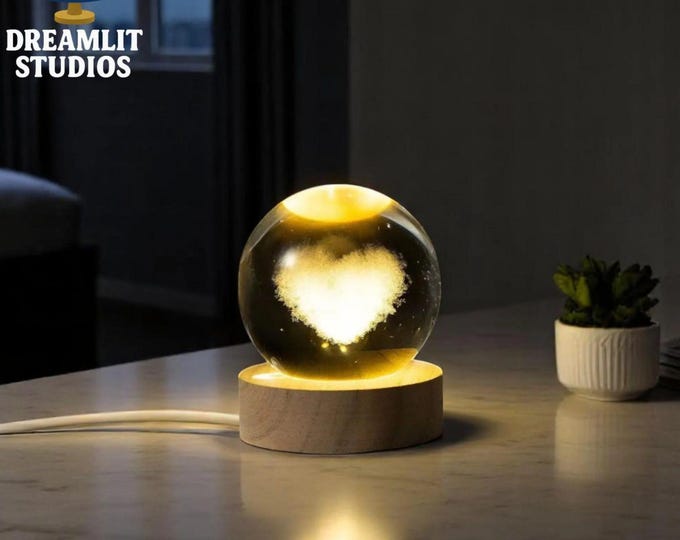 3D Galaxy Crystal Ball Night Light-custom Crystal Photo Night Lamp-3d ...