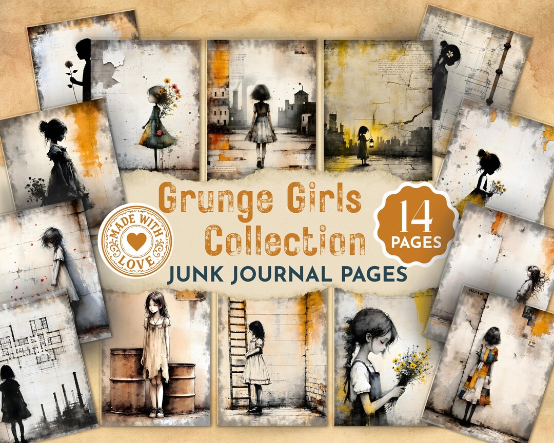 Grunge Junk Journal Pages, Grunge Girls Collection, Vintage Urban Art ...
