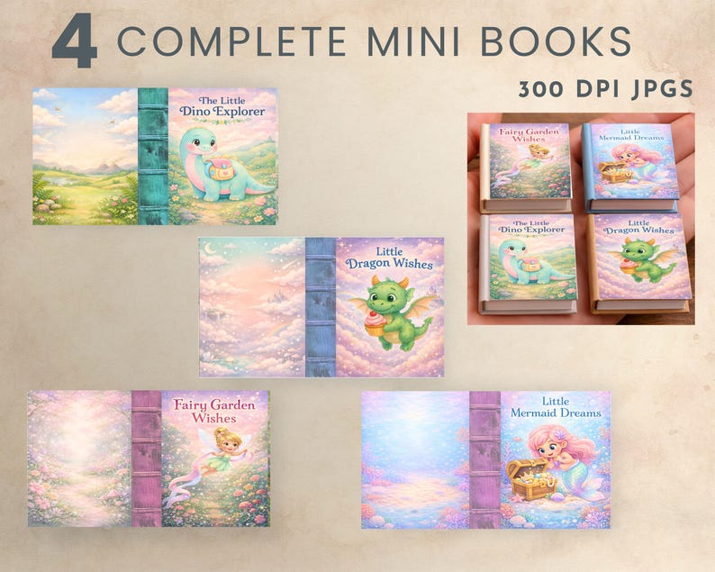Little Enchanted Tales Mini Books Set of 4, Whimsical Junk Journal ...