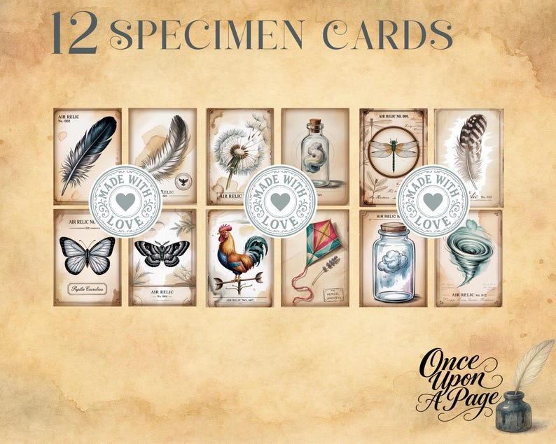 Specimen Cards Printable Junk Journal, Air Relics Ephemera Kit ...