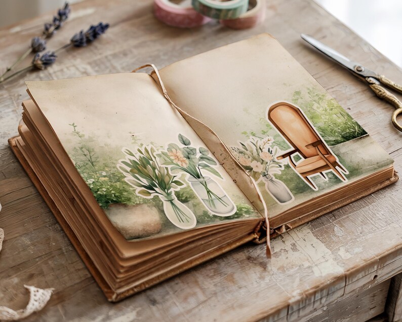 Printable Junk Journal Botanical Fussy Cut, Spring Garden Home Ephemera ...