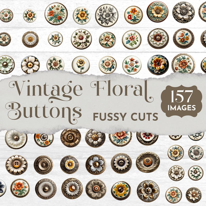 Print Flower Buttons - Etsy