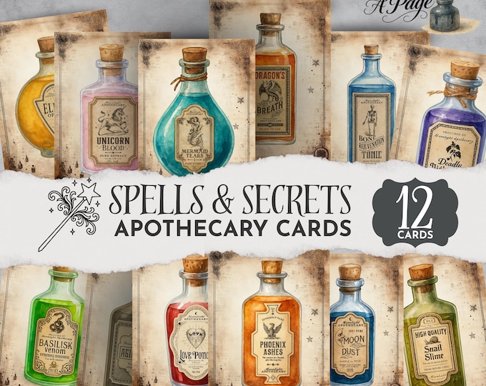 Wizard Labels, Potion Ingredient Labels, Squares and Rectangles ...