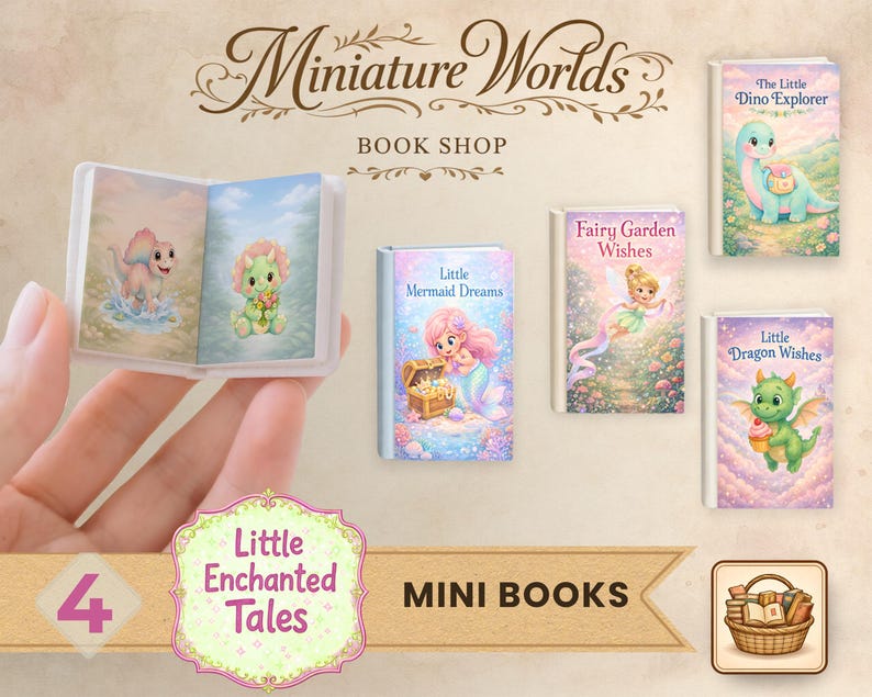 Little Enchanted Tales Mini Books Set of 4, Whimsical Junk Journal ...
