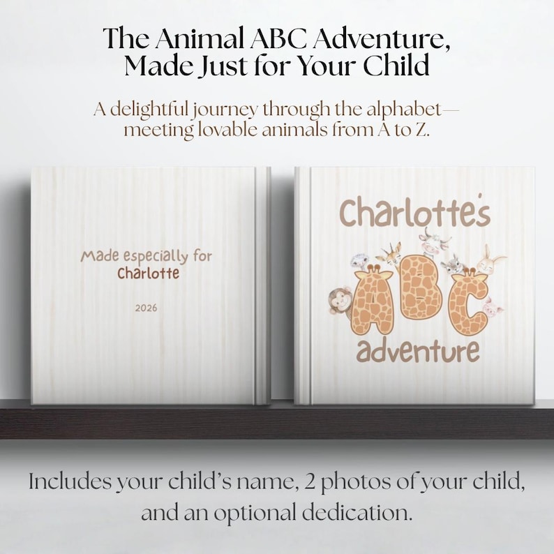 Personalized Alphabet Zoo Name Book – 1st Birthday Gift for Baby ...
