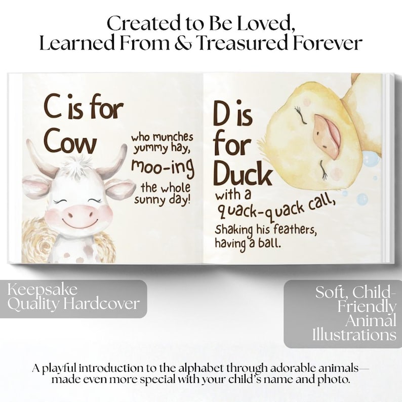 Personalized Alphabet Zoo Name Book – 1st Birthday Gift for Baby ...