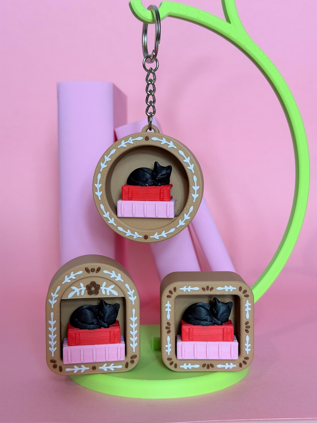 Mini Kitty on Books Book Nook Fidget Clicker - Etsy