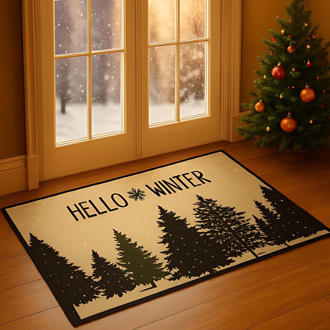 Merry Christmas Doormat, Holiday Floor Mat, Outdoor Indoor Xmas Home ...