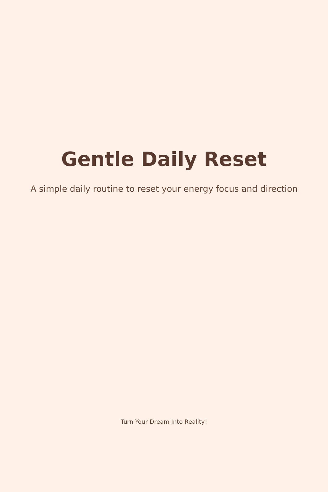 Gentle Daily Reset Worksheet for Simple Routine and Mental Clarity PDF ...