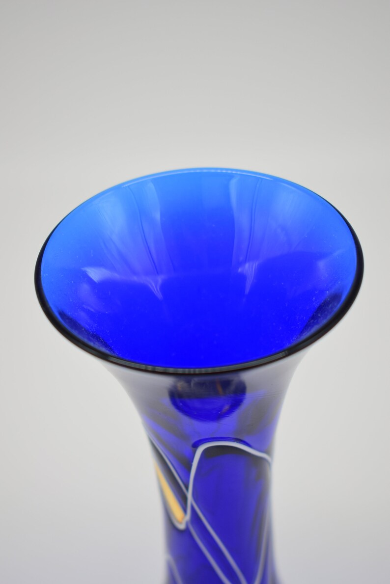 1980s Lucka Glas Solingen Vase Cobalt Blue Glass Vase With Etsy