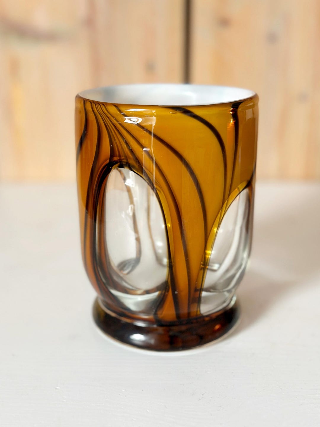Dreamlight Mediterana Mouth Blown Glass Vase, 1980s West Germany Glass ...