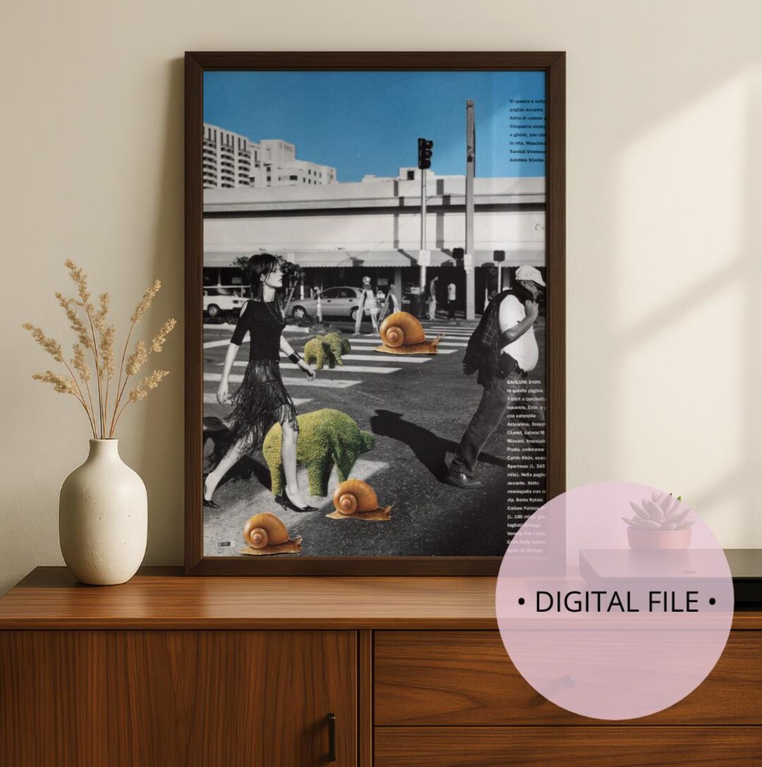 Snail Peace Printable Digital Download – Living Room Poster, Surreal ...