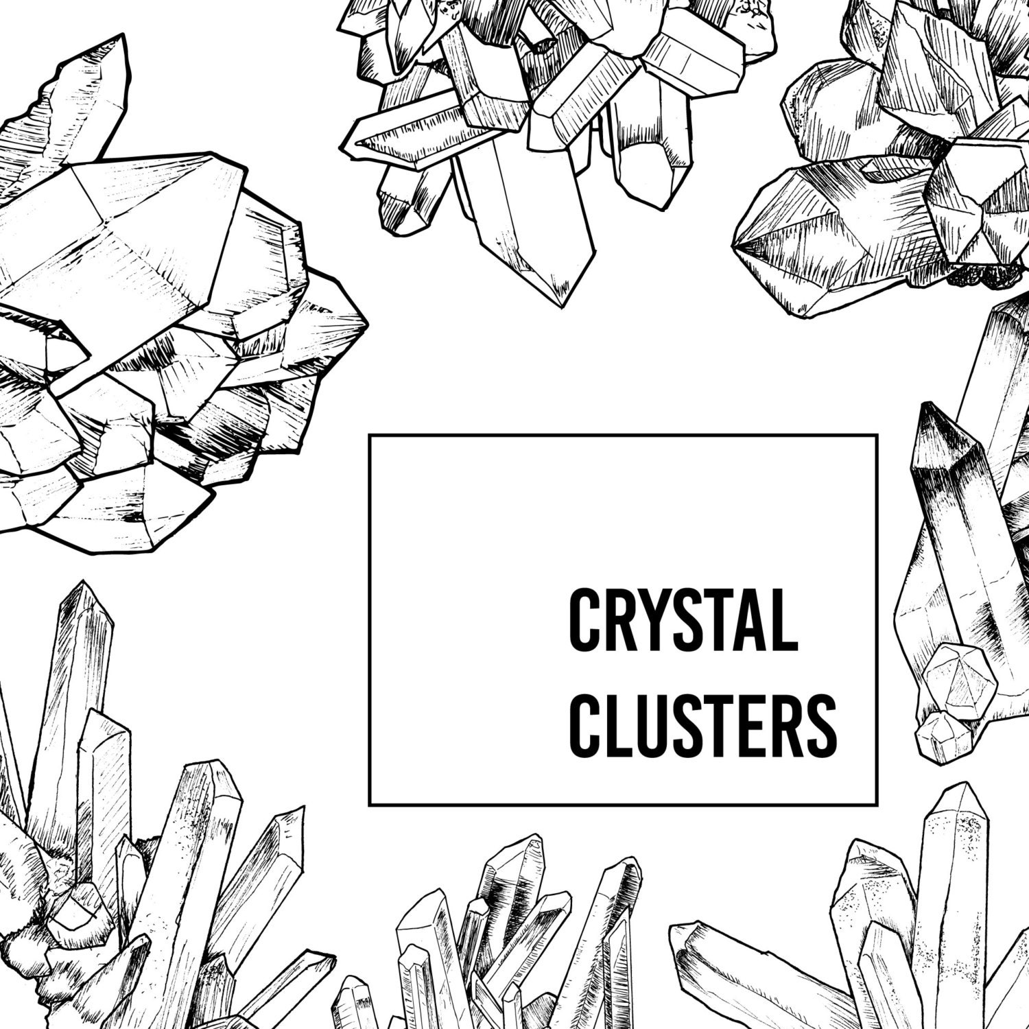 Crystal Cluster Drawing