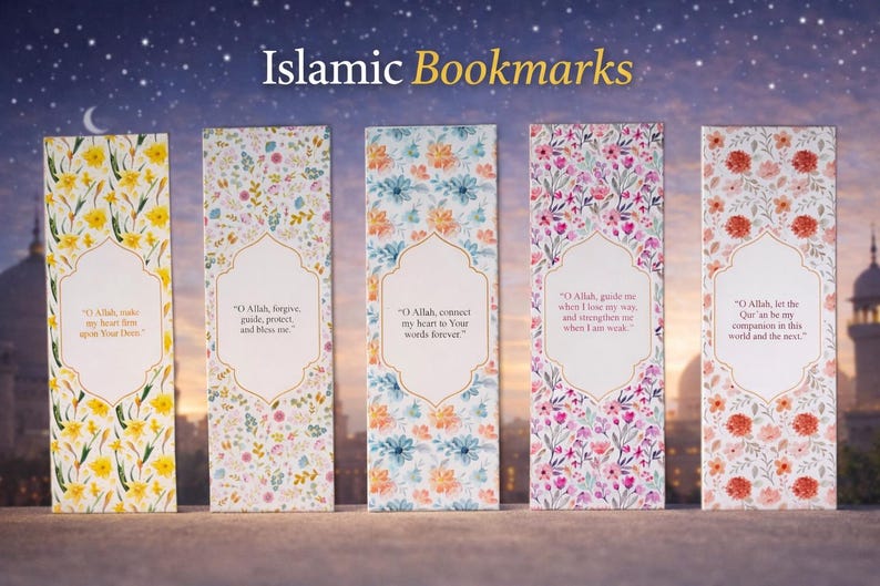 Islamic Prayer Bookmarks Set: Quran Quotes, Ramadan Eid Gift - Etsy
