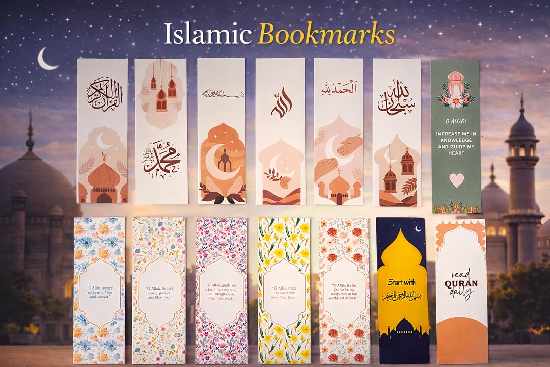 Islamic Prayer Bookmarks Set: Quran Quotes, Ramadan Eid Gift - Etsy
