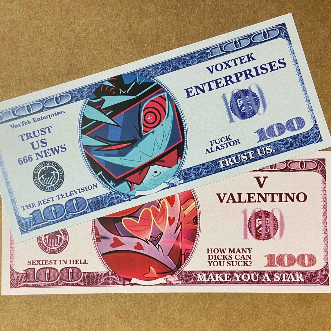 Hazbin Hotel B-grade Vox & Valentino 6” Fan Made Collectible Voxtek ...