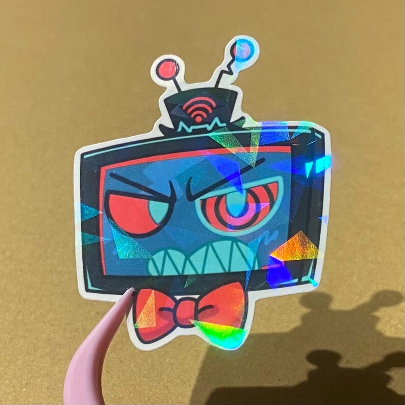 Hazbin Hotel Vox Alastor Cute Angry Happy Face Holo Mood Voxtek the ...