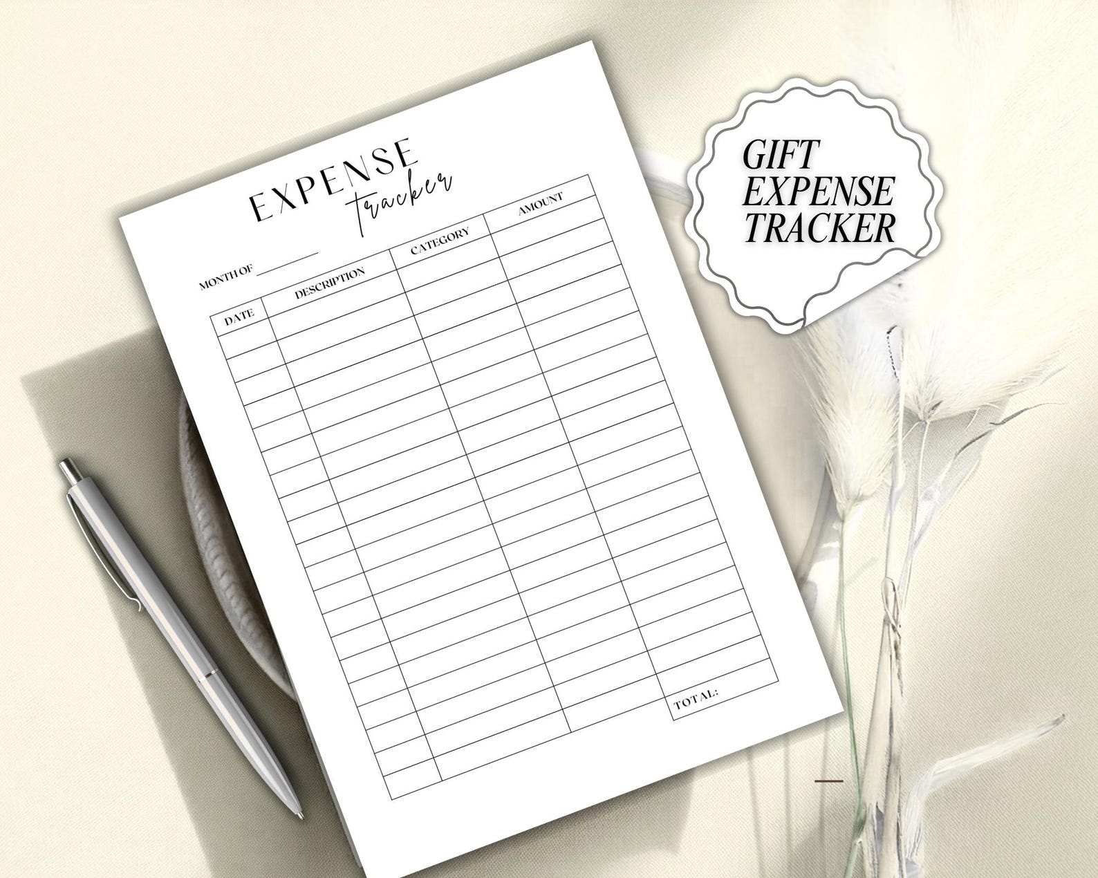 Gift Expense Tracker | Expense Tracker Spreadsheet | Monthly Budget ...