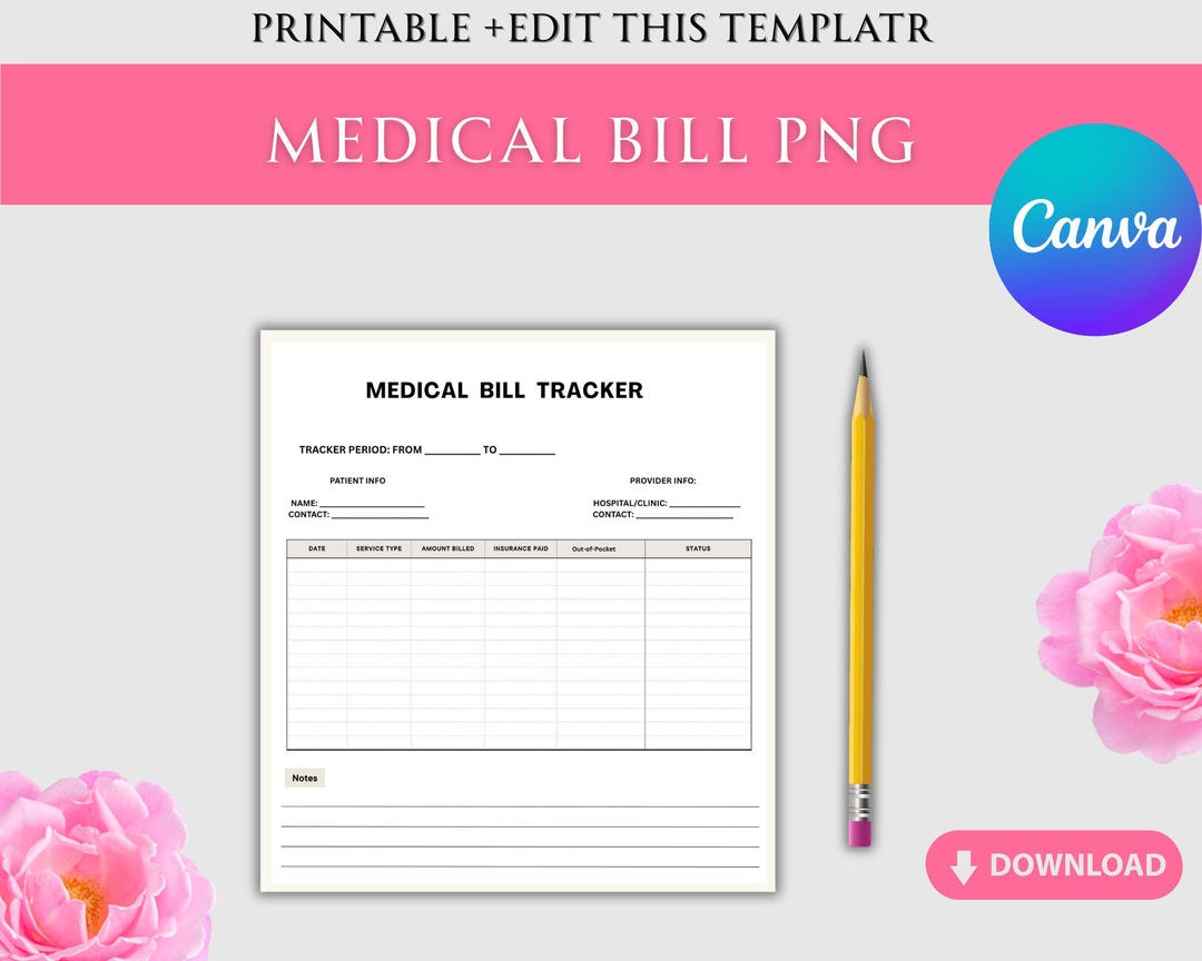 Medical Bill Png | Medical Bill Tracker | Monthly Bill Tracker ...
