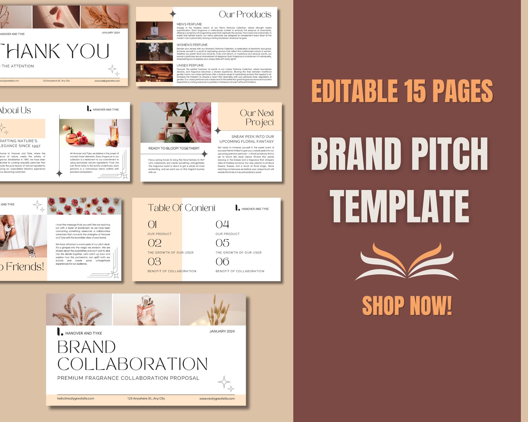 Modern Brand Pitch Deck Template: Canva Editable Slides (digital ...