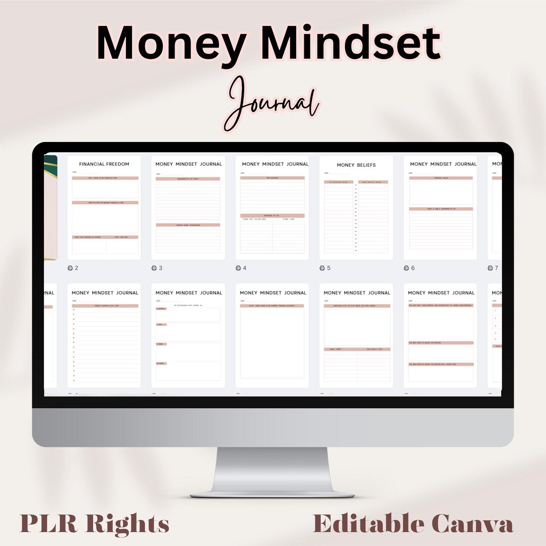 Editable Money Mindset Journal Canva Template | Printable PDF ...