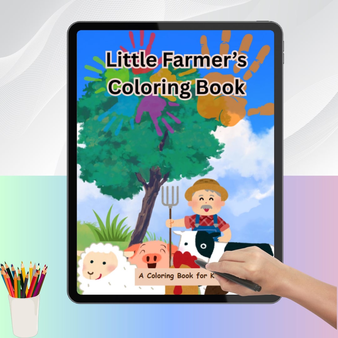 Little Farmer Printable Coloring Book, Farm Theme, Kids Activity Book ...