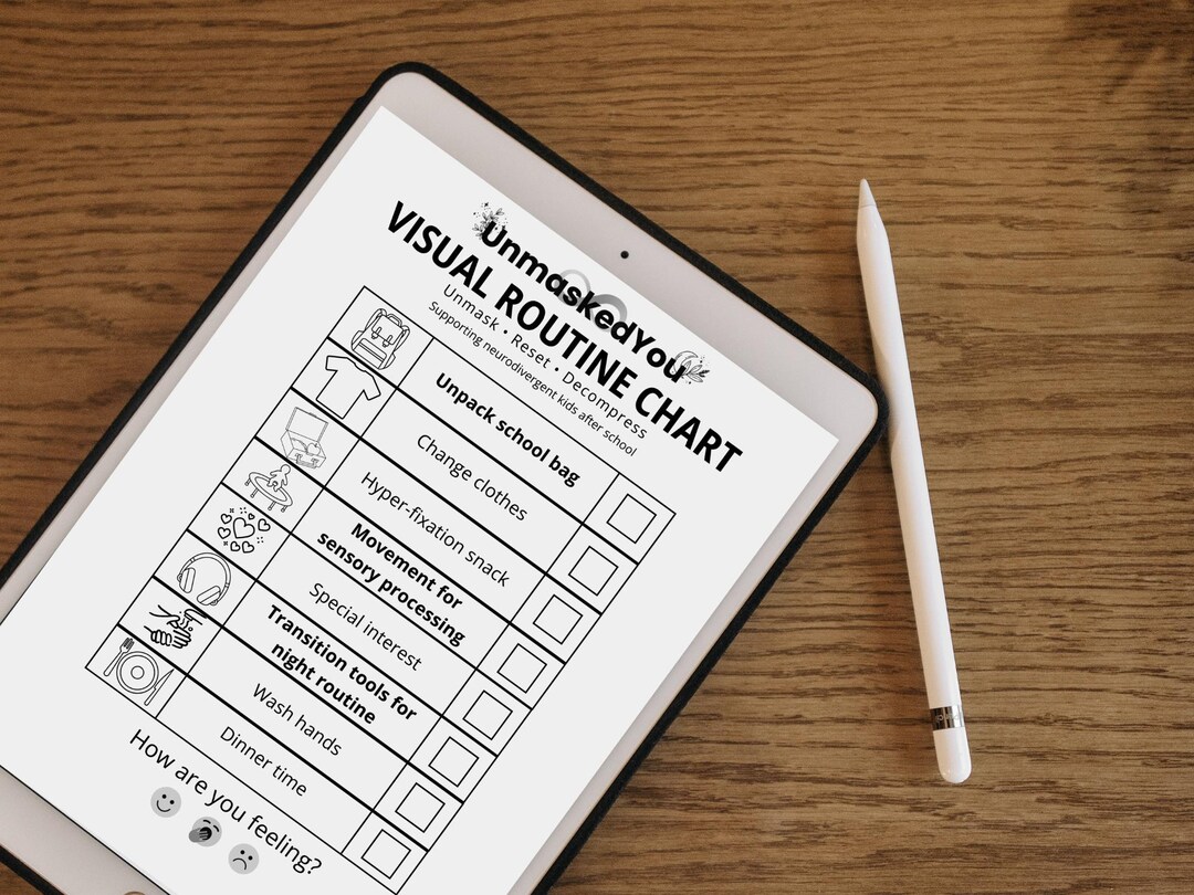 Visual Routine Chart for Autistic & ADHD Kids | After School Printable ...