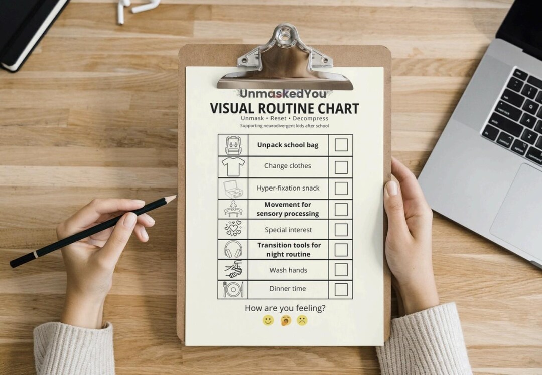 Printable Visual Routine Chart for Neurodivergent Kids | After-school ...