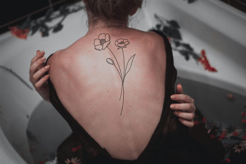 Ranunculus Tattoo Design Line Art, Small Tattoo Floral Design ...