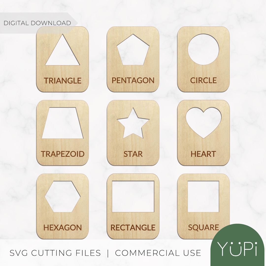 SVG Digital File Shape Flashcards Set | Montessori Educational Activity ...