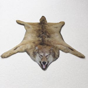 Miniature Faux Wolf Dire Wolf Pelt Velvet PAPER Hide Rug in 1/48, 1/24 ...