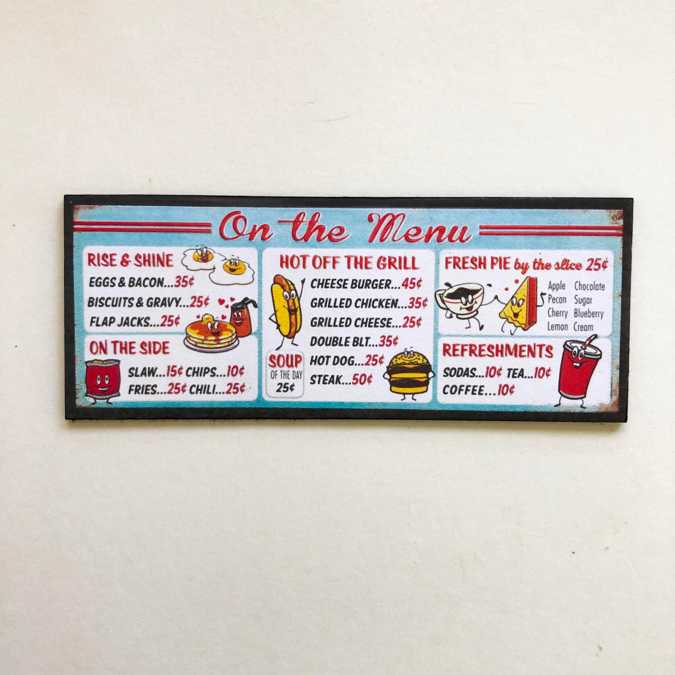 Miniature Scale Vintage Retro Look Restaurant Menu Signs - Etsy