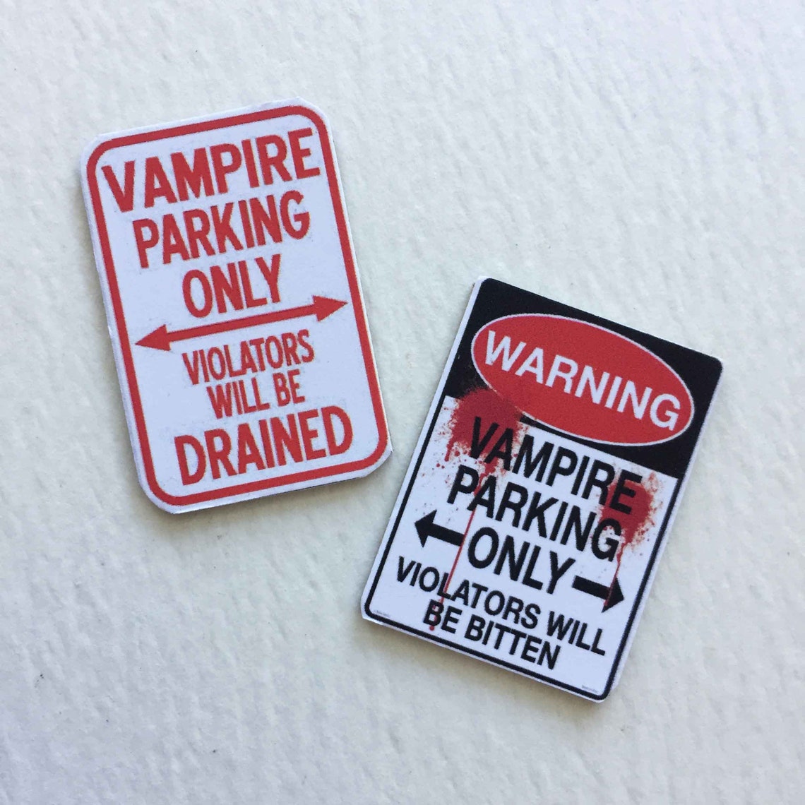 1:12 Scale Miniature Vampire Parking and Warning Paper Signs | Etsy