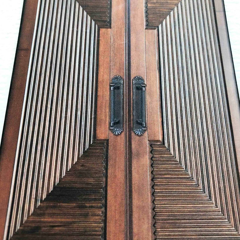 Miniature Art Deco Faux Wood PAPER Prop Doors 1:12 and Half Scale - Etsy