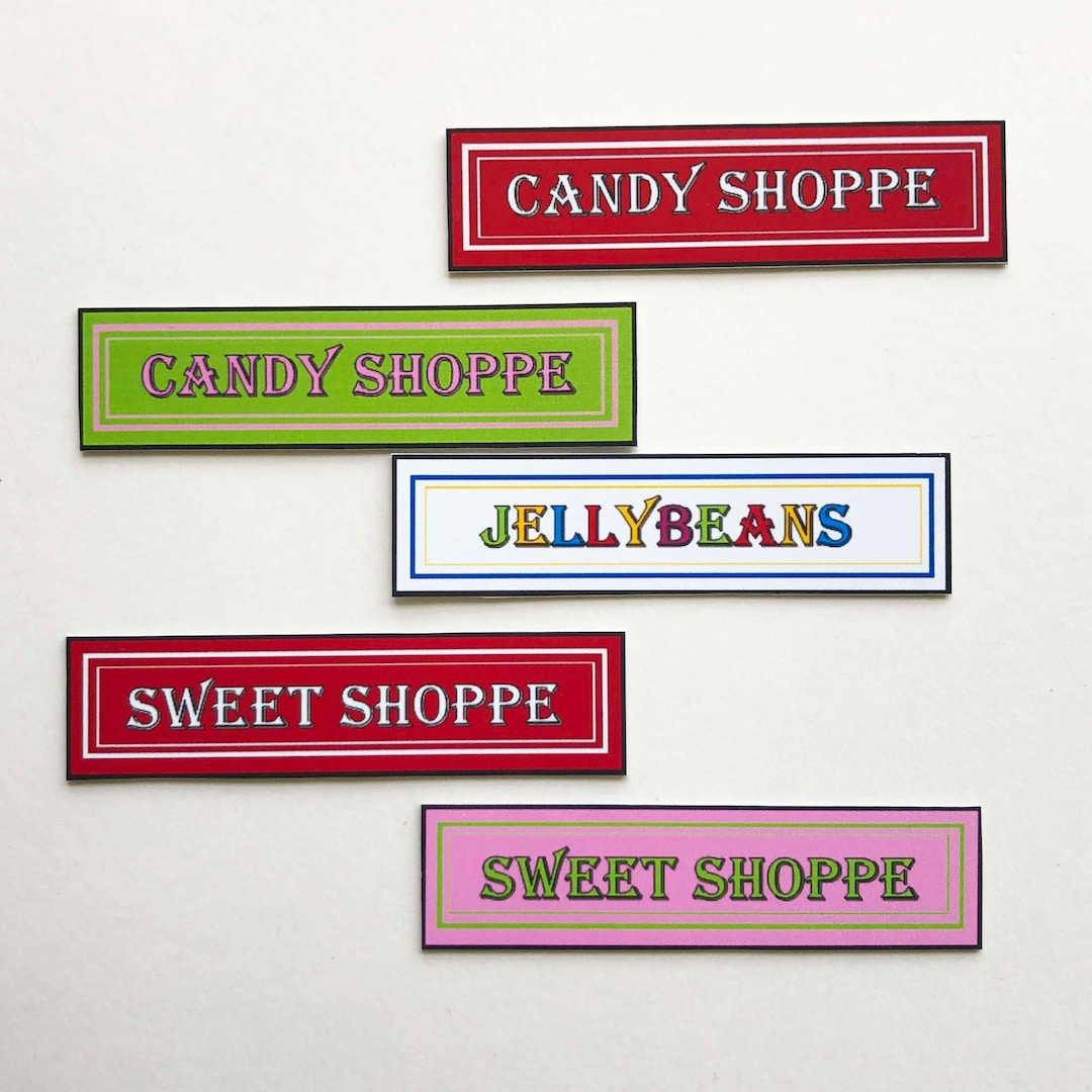 Miniature Paper Sweet Shoppe Candy Shoppe and Jellybeans Signs - Etsy