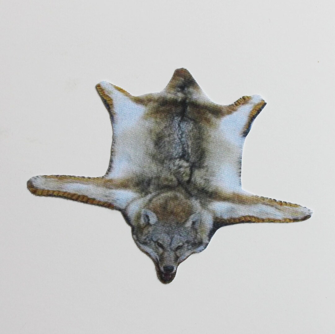 Miniature Faux Coyote Velvet Paper Pelt in 1/48, 1/24 and 1/12 Scale ...